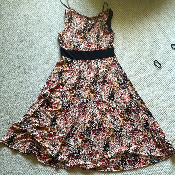 Perceptions | Dresses | Nwt Dark Brown Orange White And Red Patterned ...